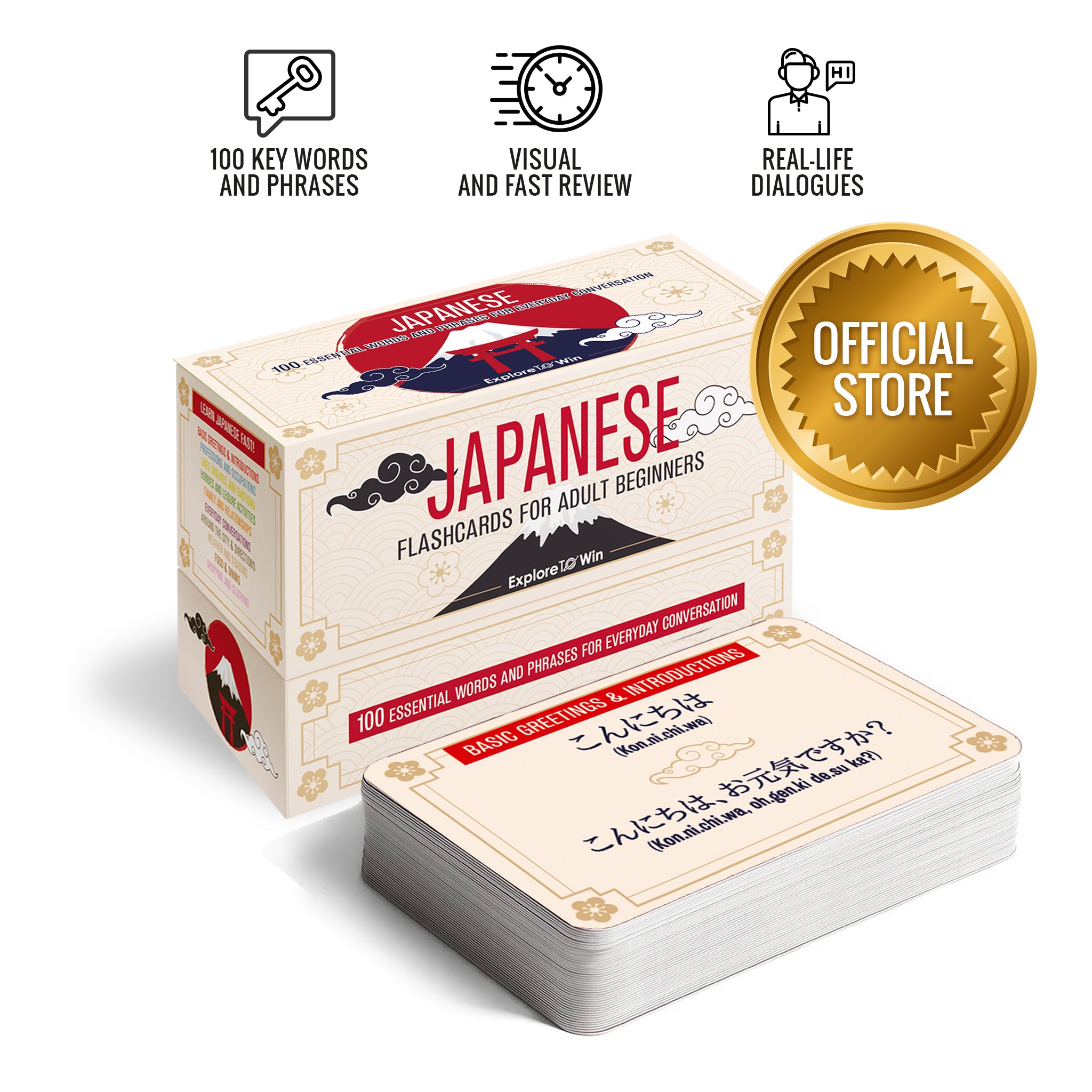 Japanese Flashcards for Adult Beginners: 100 Essential Words and Phras ...
